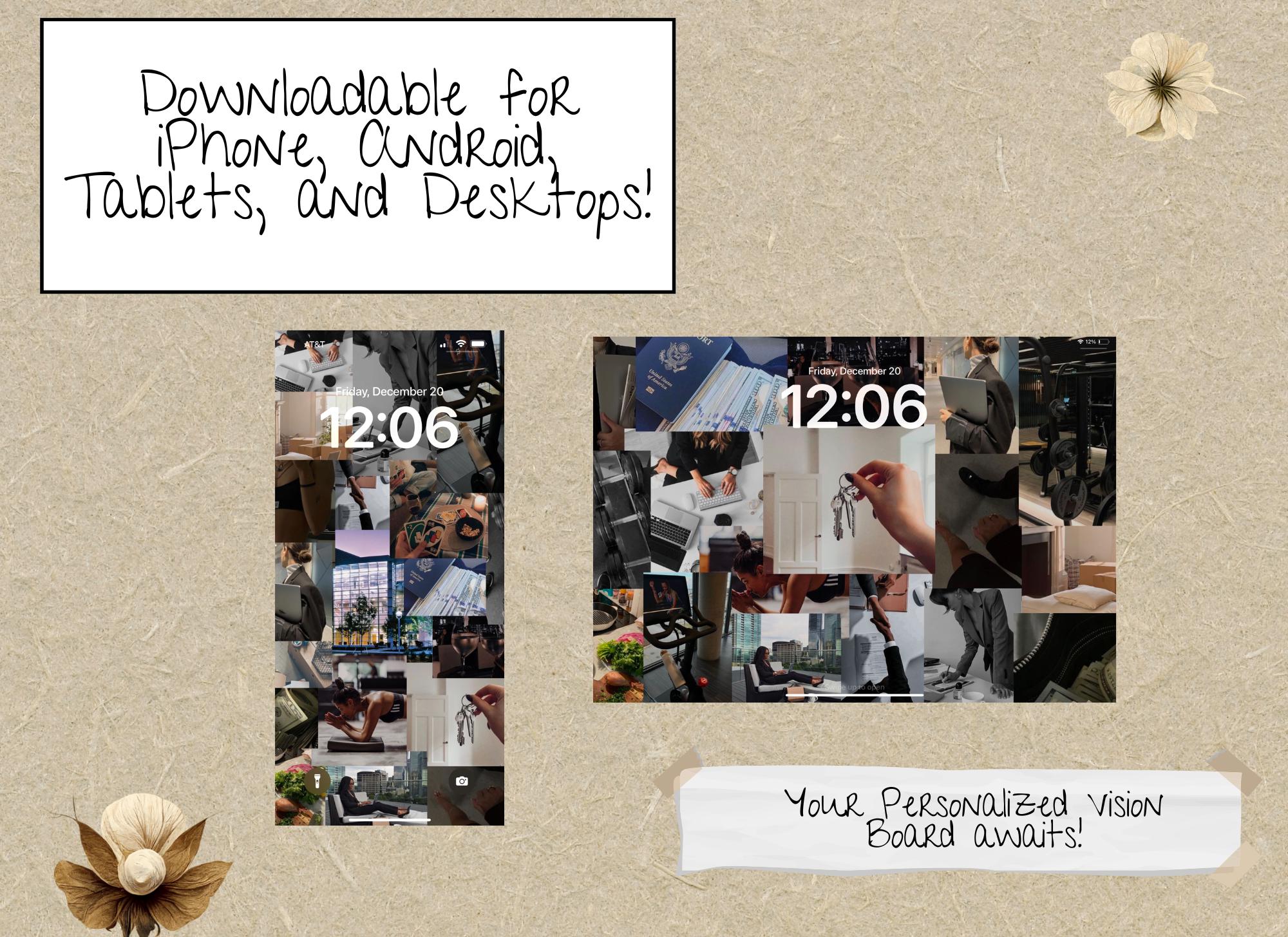 Custom Vision Board 2025 Wallpaper Digital Download Personalized for ...