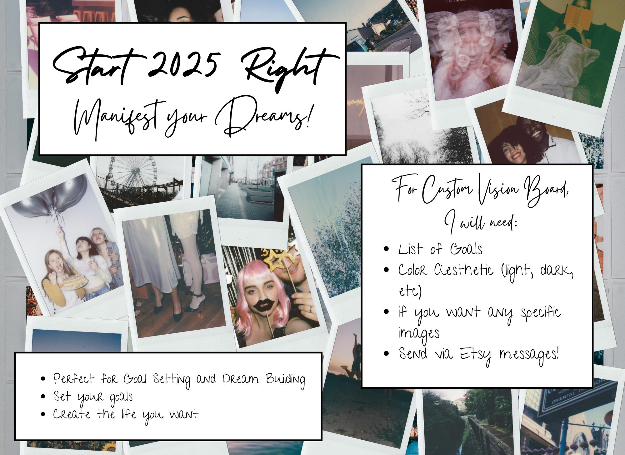 Custom Vision Board 2025 Wallpaper Digital Download Personalized for ...