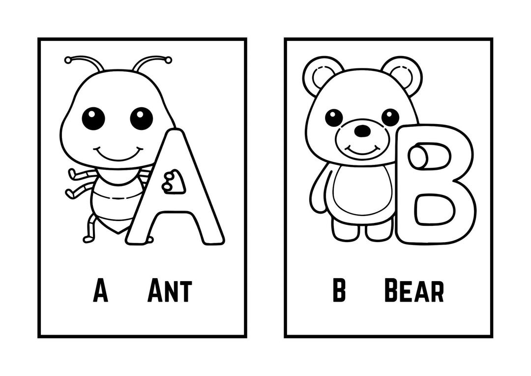 Letter Sound Flash Cards B&W - Etsy