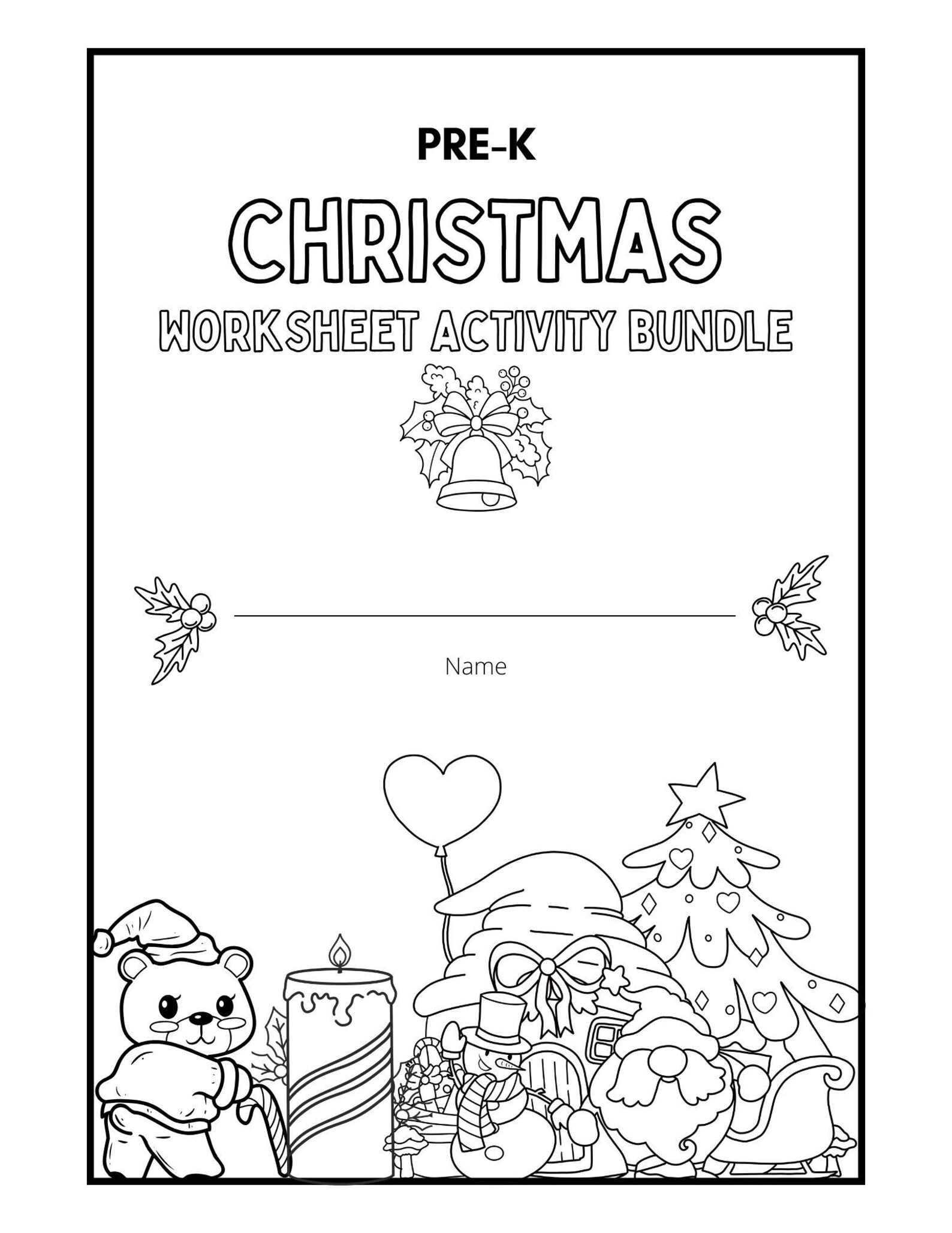 Pre K Christmas Worksheet Bundle - Etsy