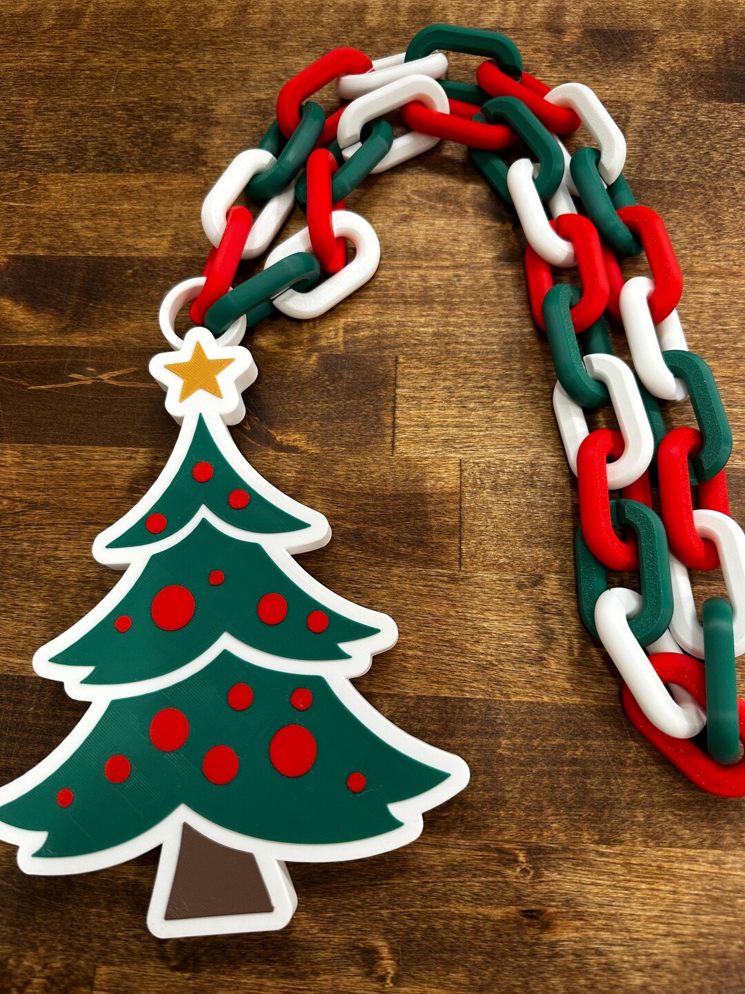 Large Christmas Tree Chain – 3D Printed Holiday Necklace - Etsy