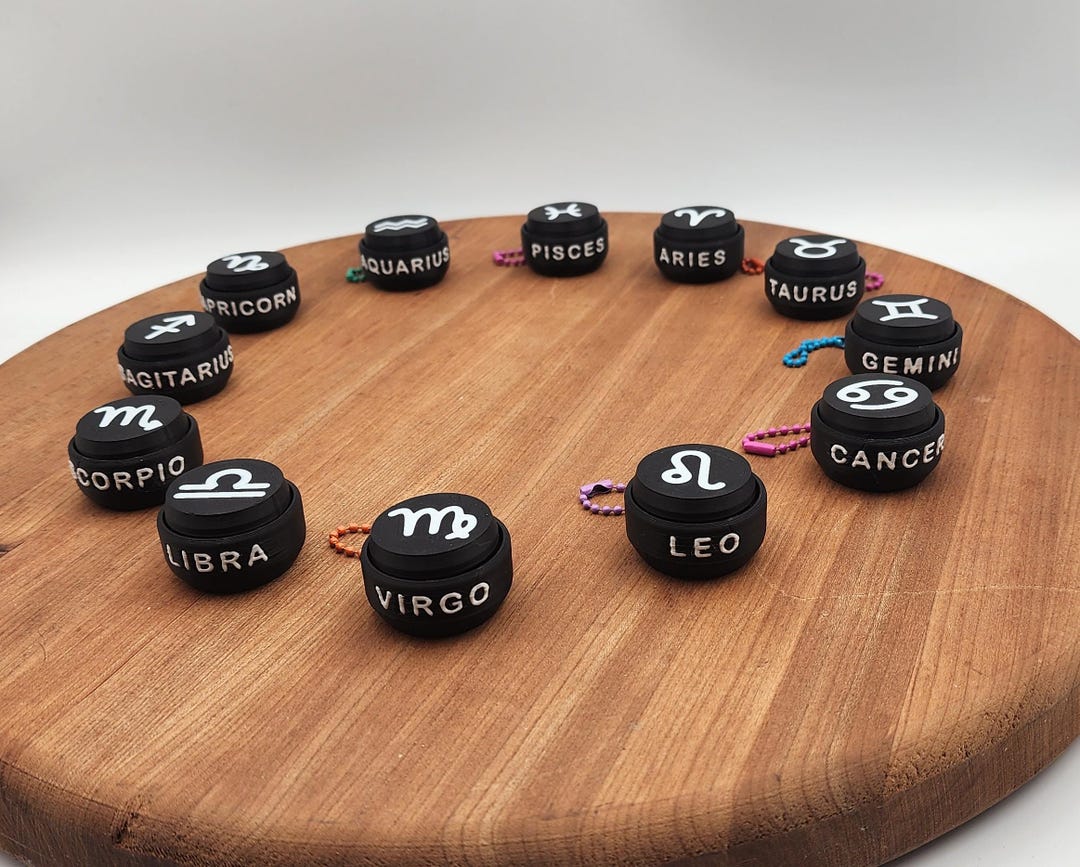 Zodiac Signs Fidget Clicker- Keychain - Etsy