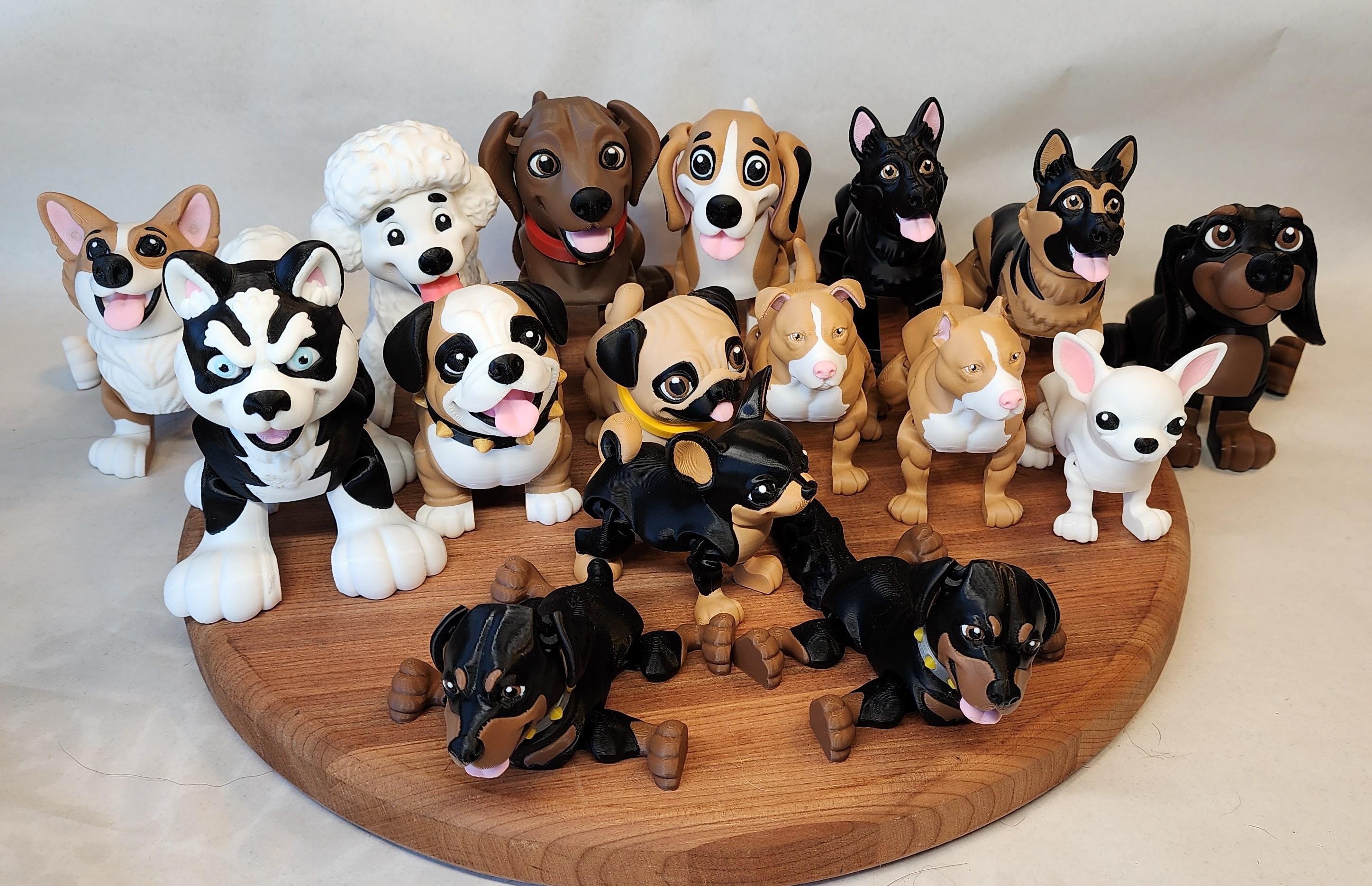 3D Printed Articulated Dogs - Etsy