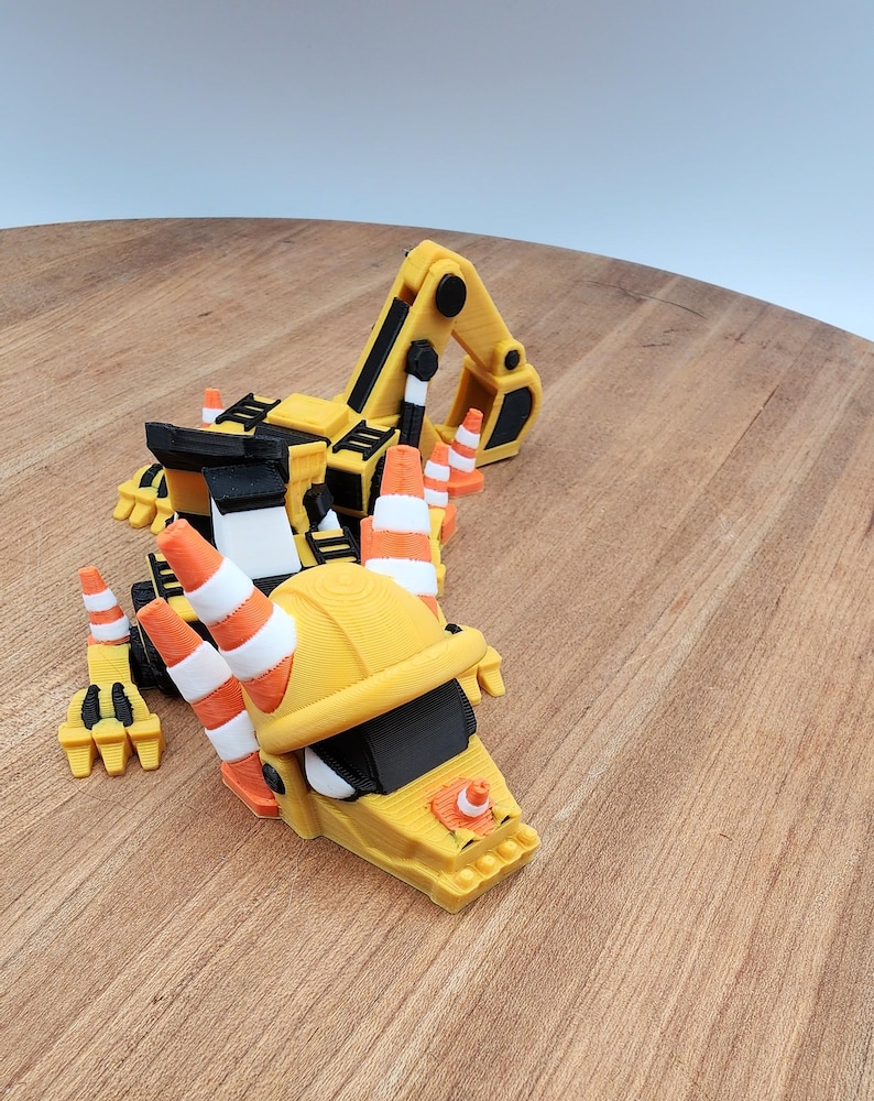 Construction Dragon- 3D Printed- Articulated - Etsy