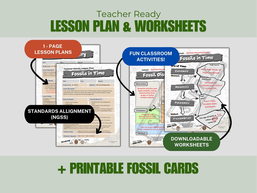 Teacher Ready Fossil Study Lesson Plans & Worksheets | NGSS Aligned ...