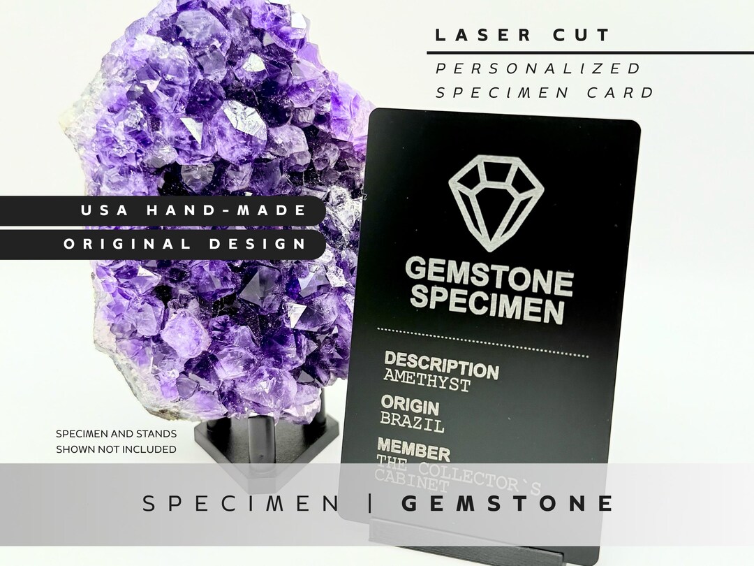 Custom Engraved Specimen ID Card – Personalized Fossil, Meteorite, or ...