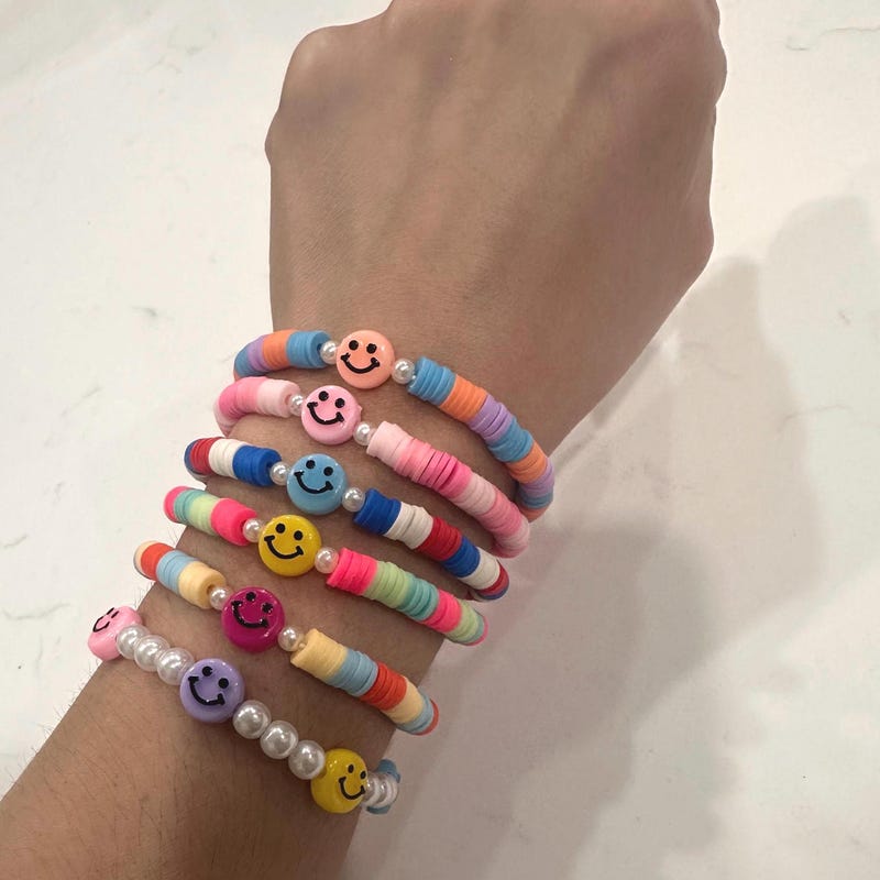Preppy Clay Bead Bracelets - Etsy