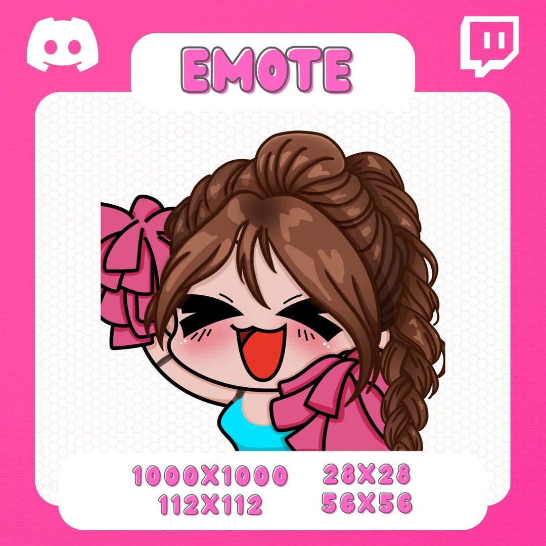 Twitch Emote Lara Croft Brunette Girl With Braid Cheerleader - Etsy