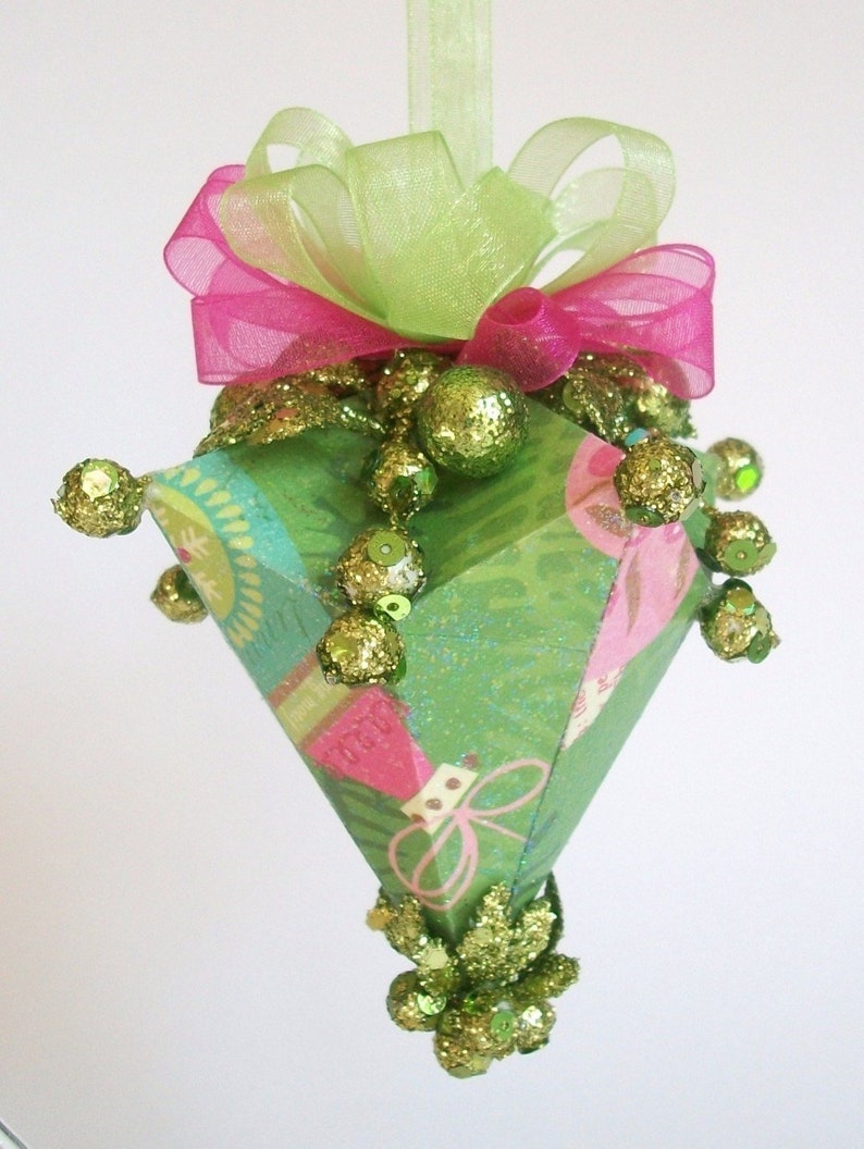 Christmas Ornament German Bell PDF Pattern Scrapbooking Papers Origami ...