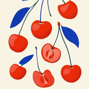 Digital Cherry Wall Art - Etsy
