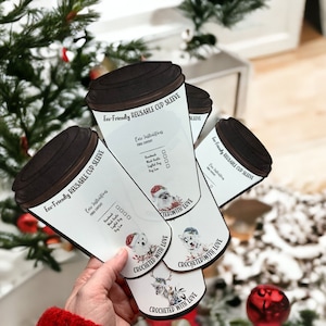 Christmas Cup Cozy Printable Coffee Cup Template - Christmas Cardboard ...