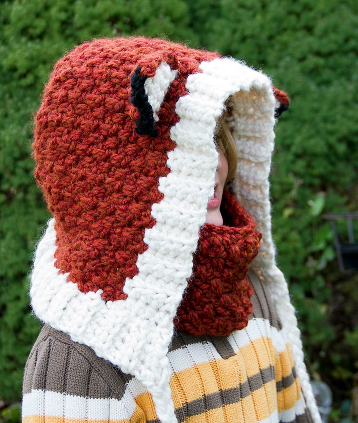 Crochet Hood Pattern Fox Hood and Cowl Crochet Hood Pattern - Etsy