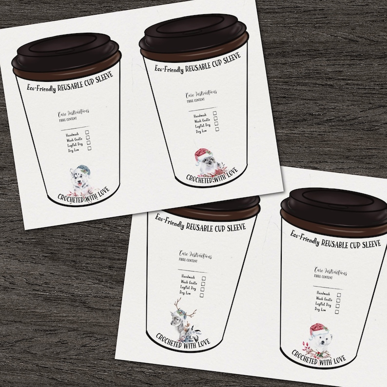 Christmas Cup Cozy Printable Coffee Cup Template Christmas - Etsy