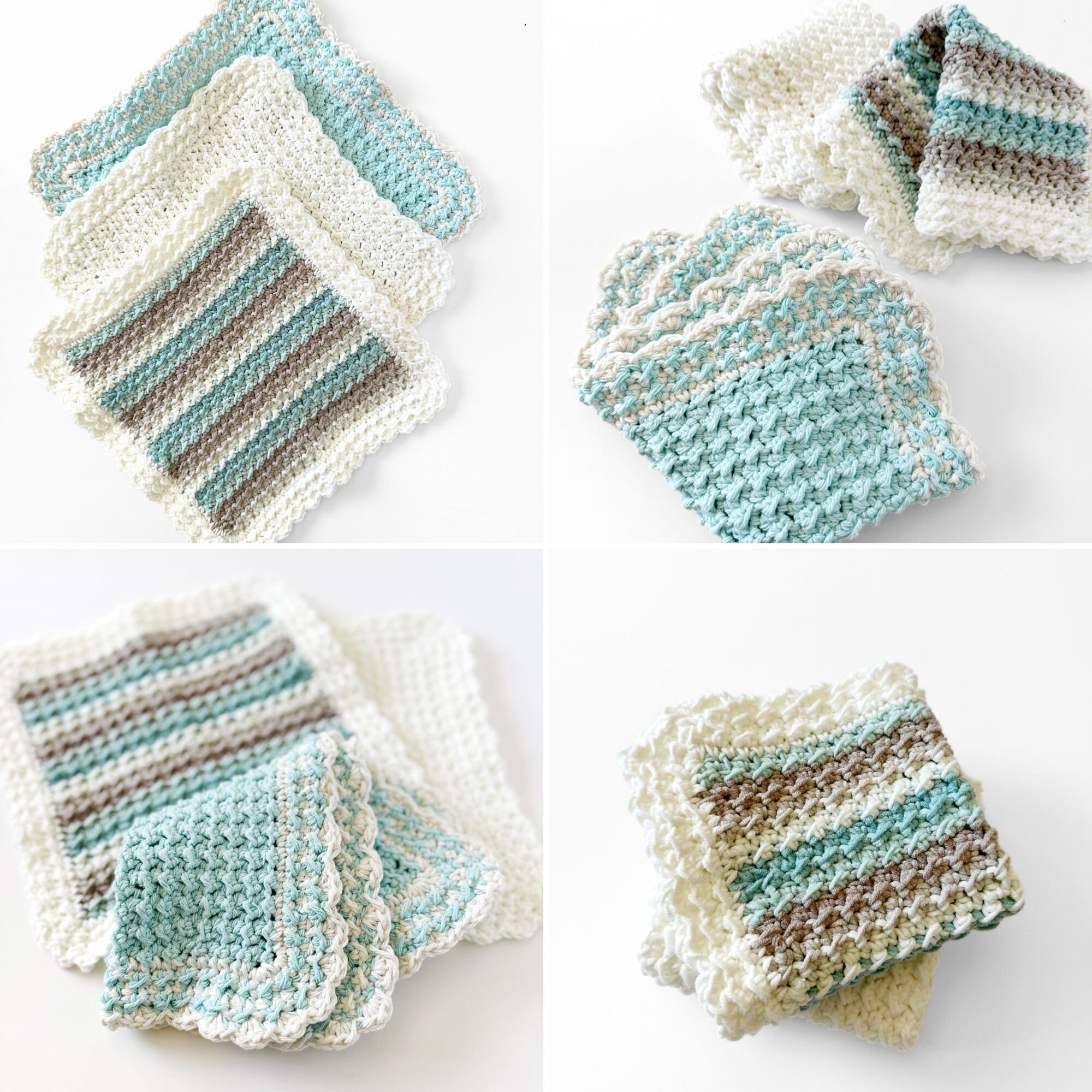 Crochet Dishcloth Pattern With Photo Tutorial - Brookside Cottage ...