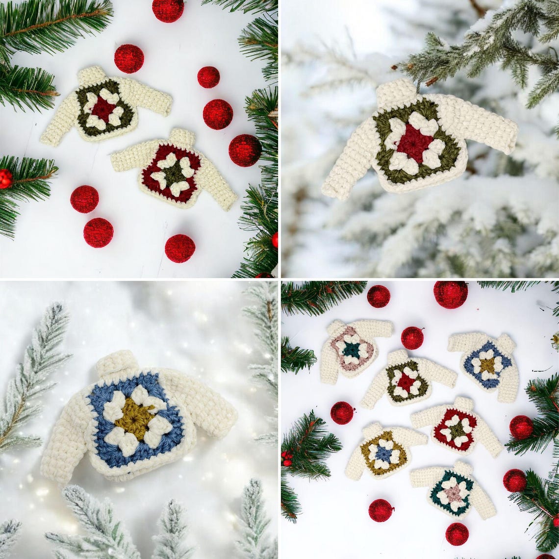 Christmas Crochet Pattern - Crochet Granny Square Christmas Sweater ...