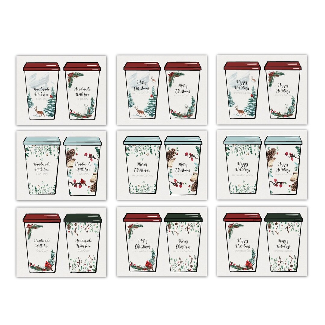 Holiday Cup Cozy Printable Coffee Cup Template - Cardboard Coffee ...