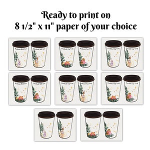 Cup Cozy Printable Coffee Cup Template Winter Theme - Etsy