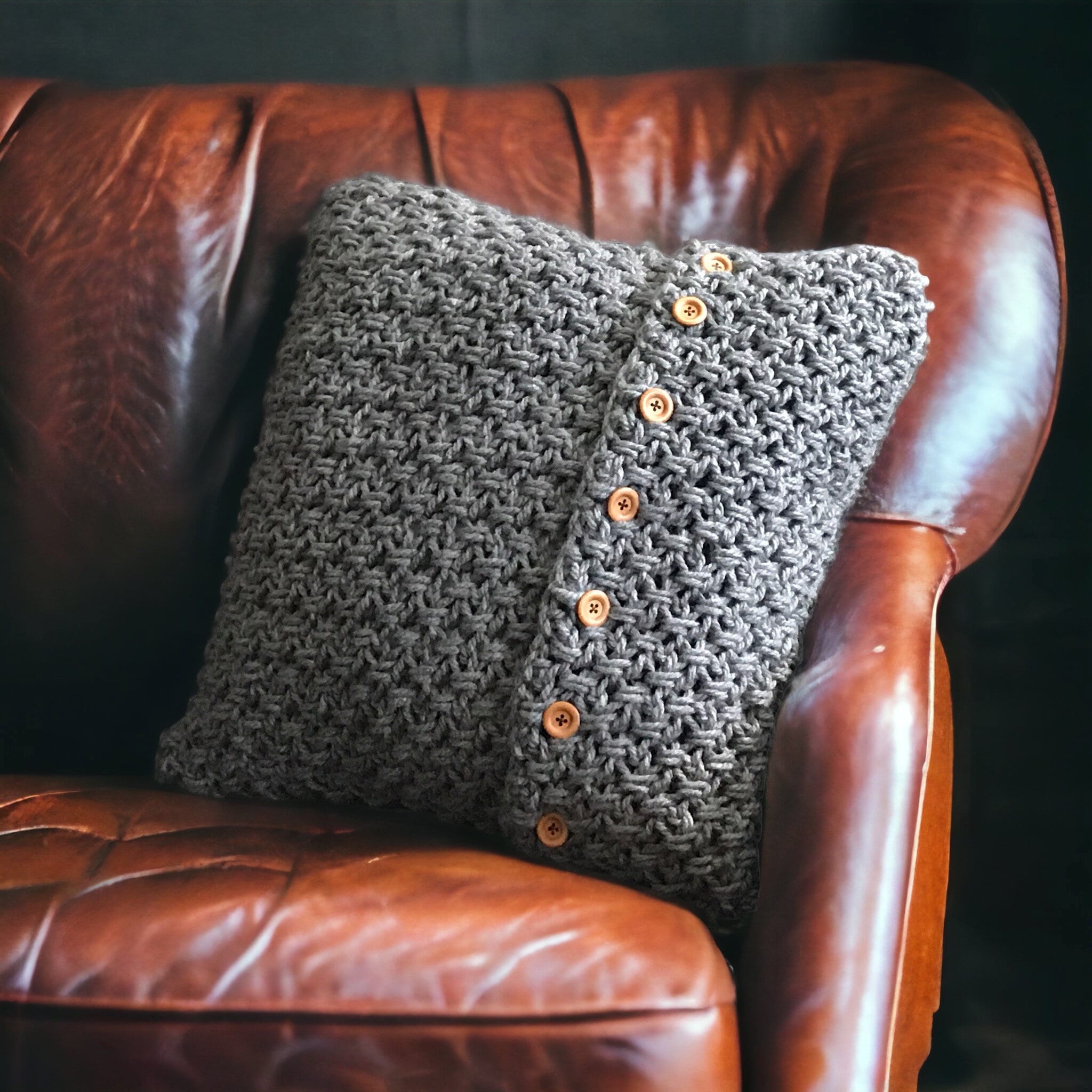 Crochet Cushion Cover Pattern - Button up Crochet Cushion Cover Pattern ...
