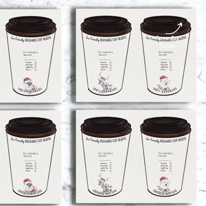 Christmas Cup Cozy Printable Coffee Cup Template - Christmas Cardboard ...