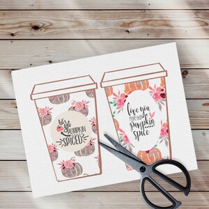 Printable Coffee Cup Sleeve Template, Fall, Thanksgiving Theme ...