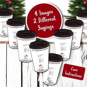 Christmas Cup Cozy Printable Coffee Cup Template - Christmas Cardboard ...