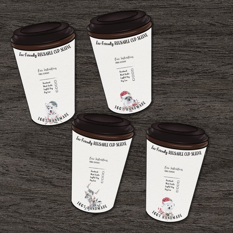 Christmas Cup Cozy Printable Coffee Cup Template Christmas - Etsy
