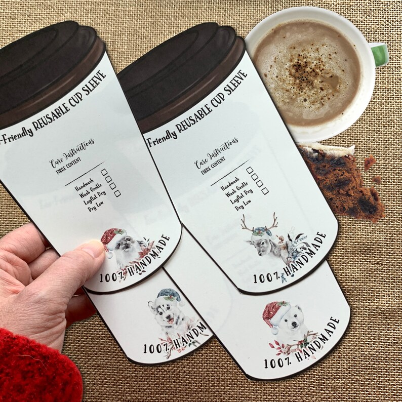 Christmas Cup Cozy Printable Coffee Cup Template Christmas - Etsy