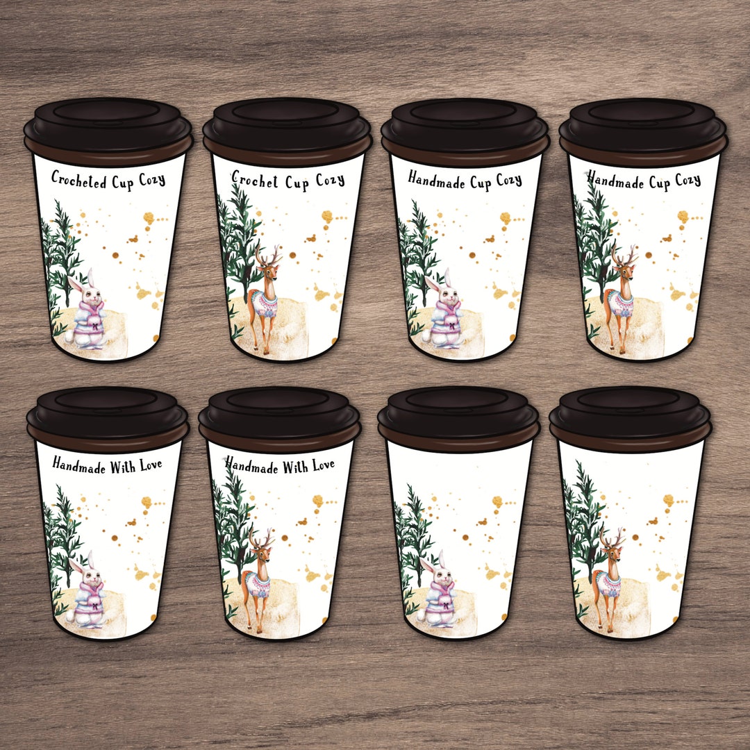 Cup Cozy Printable Coffee Cup Template Winter Theme - Etsy