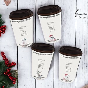 Christmas Cup Cozy Printable Coffee Cup Template - Christmas Cardboard ...