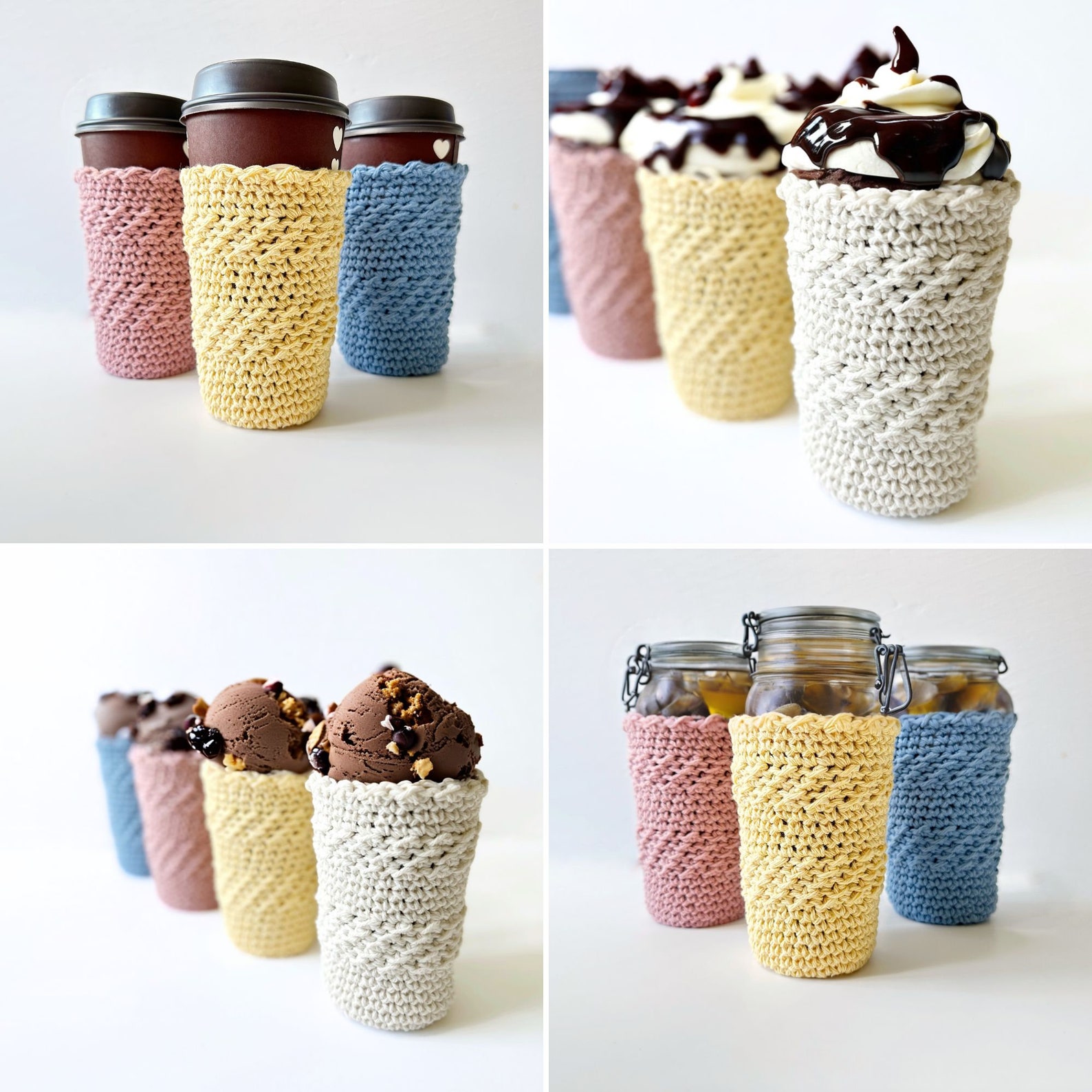 Crochet Cup Cozy Pattern With Bottom - Montero Chill Out Iced Cap Cozy ...