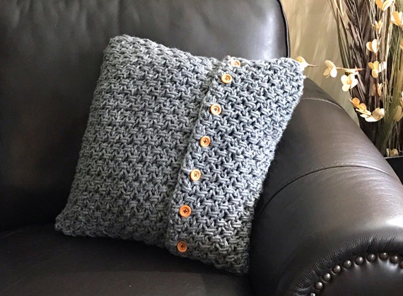 Crochet Cushion Cover Pattern Button up Crochet Cushion | Etsy