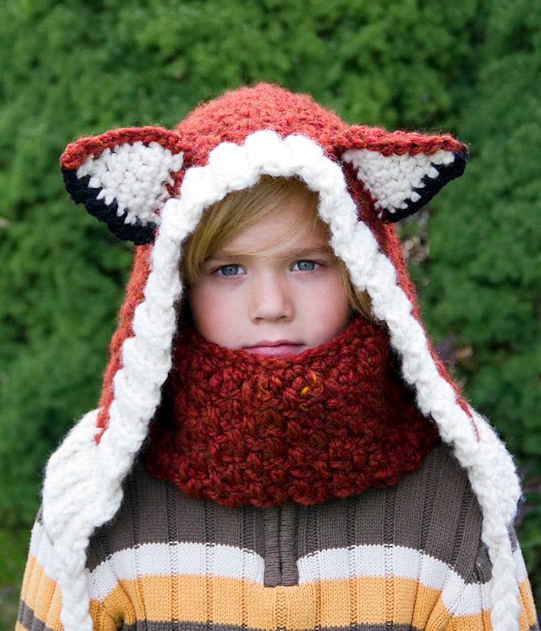 Crochet Hood Pattern Fox Hood and Cowl Crochet Hood Pattern Includes ...
