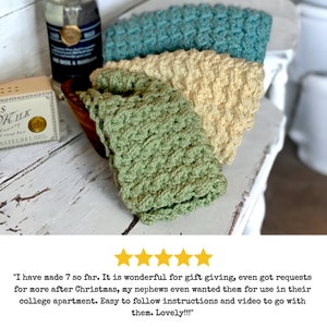 Crochet Dishcloth Pattern With Video Tutorial Squishy, Scrubby Dishcloth Perfect for Kitchen or ...