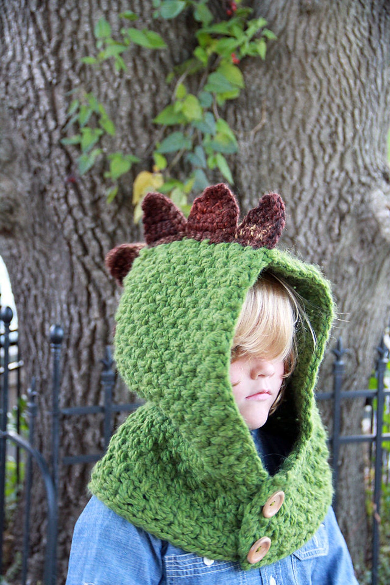 Crochet PATTERN Hooded Dino Cowl Crochet Hood Pattern Includes | Etsy