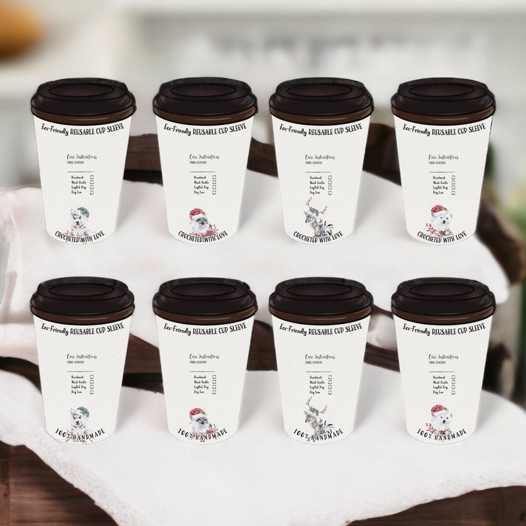 Christmas Cup Cozy Printable Coffee Cup Template Christmas Cardboard ...