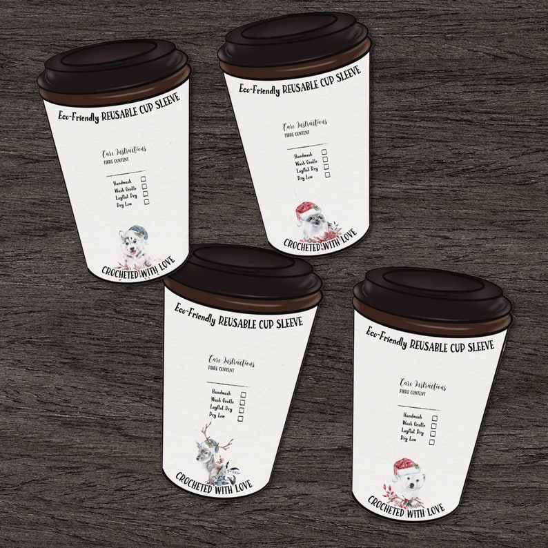 Christmas Cup Cozy Printable Coffee Cup Template Christmas - Etsy