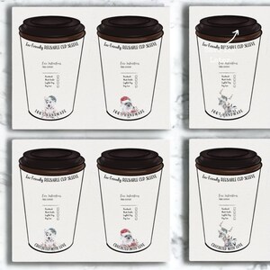 Christmas Cup Cozy Printable Coffee Cup Template - Christmas Cardboard ...