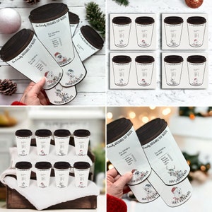 Christmas Cup Cozy Printable Coffee Cup Template - Christmas Cardboard ...