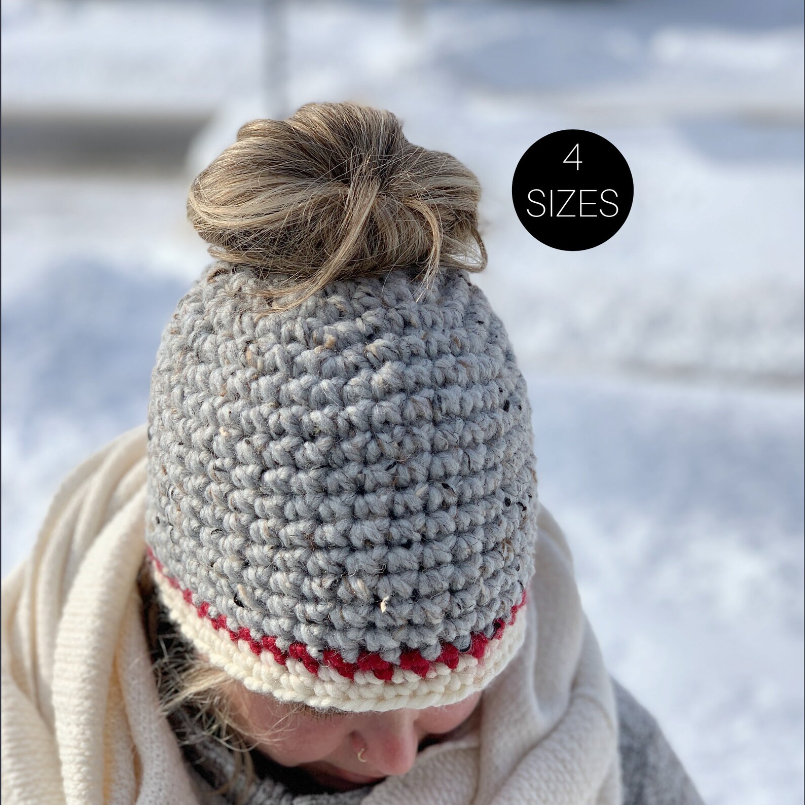 Crochet Pattern Easy Crochet Messy Bun Hat Pattern - Etsy