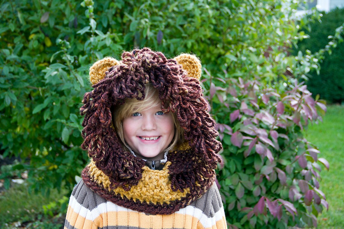Crochet Lion Hat Pattern - Crochet Lion Hood and Cowl - Toddler to ...