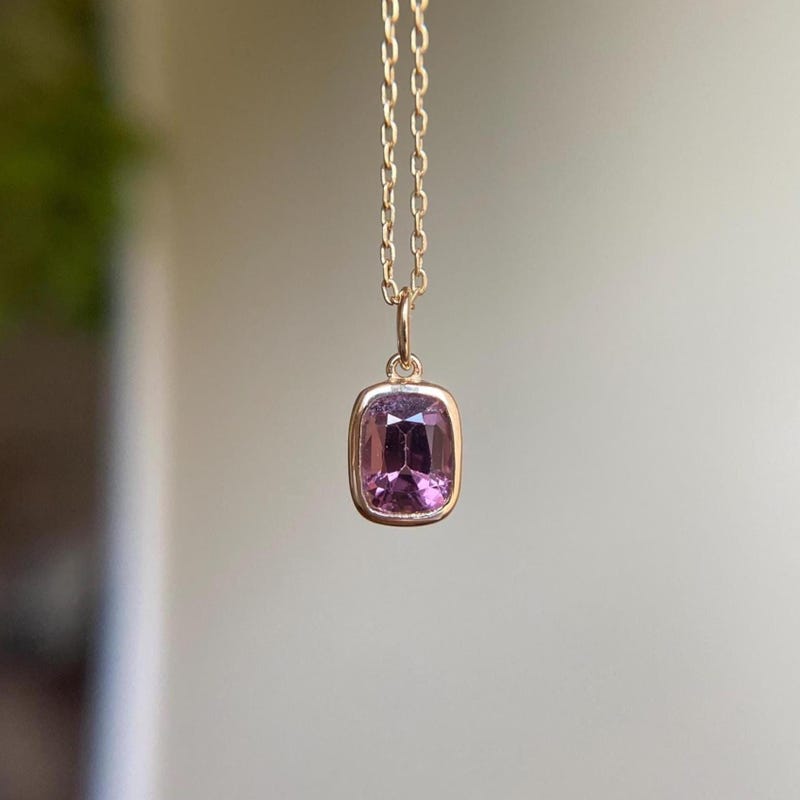 Pink Spinel Pendant Charm - Etsy