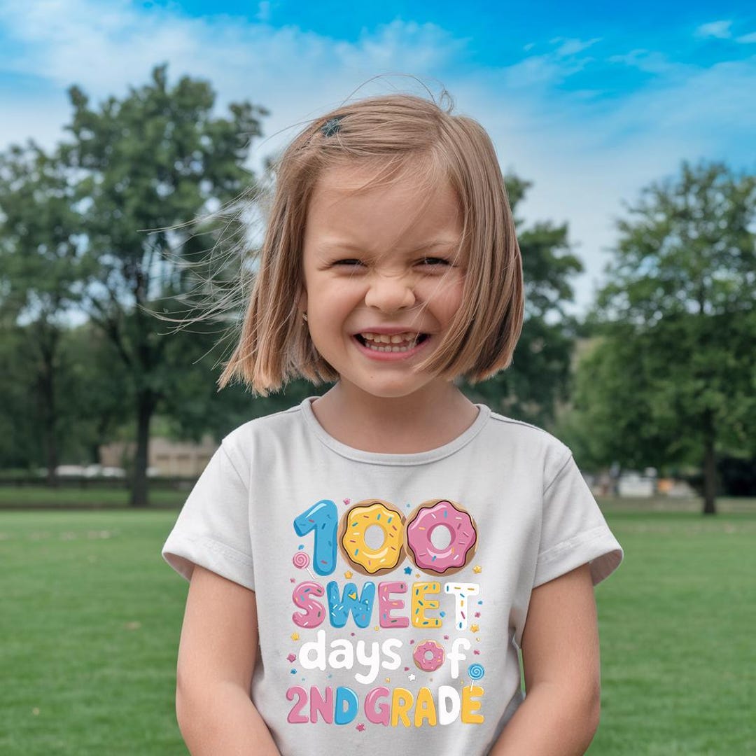 100 Sweet Days of 2nd Grade Girl Donut Png, 100th Day of School Png ...