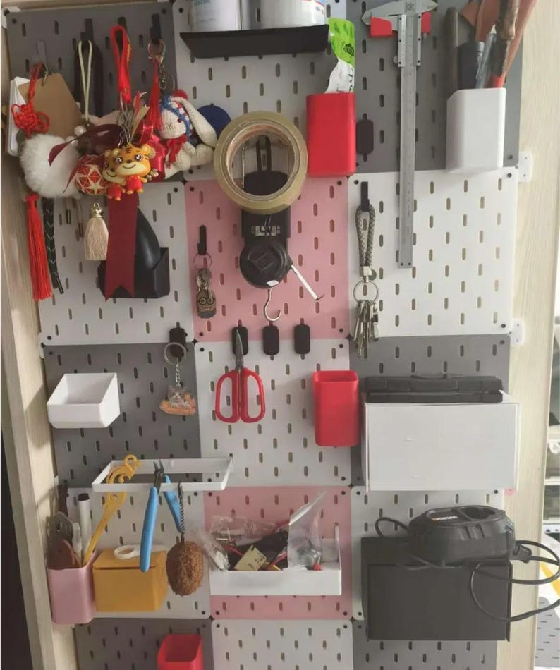 3D Printable Pegboard STL File Digital Wall Organizer Design for Home ...