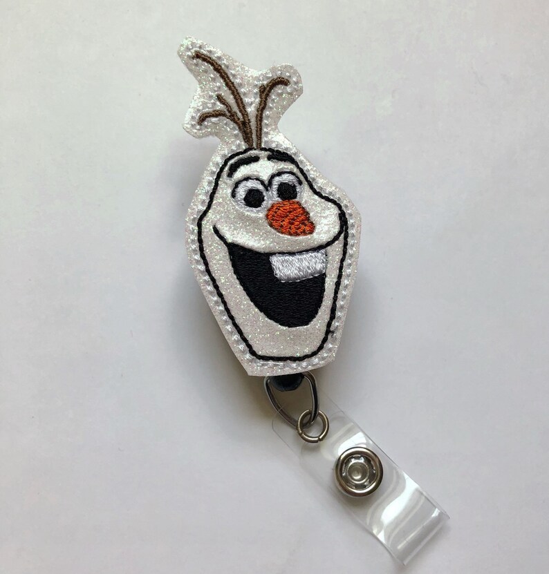 Olaf Badge Reel Name Badge Name Badge Holder Badge Clip - Etsy