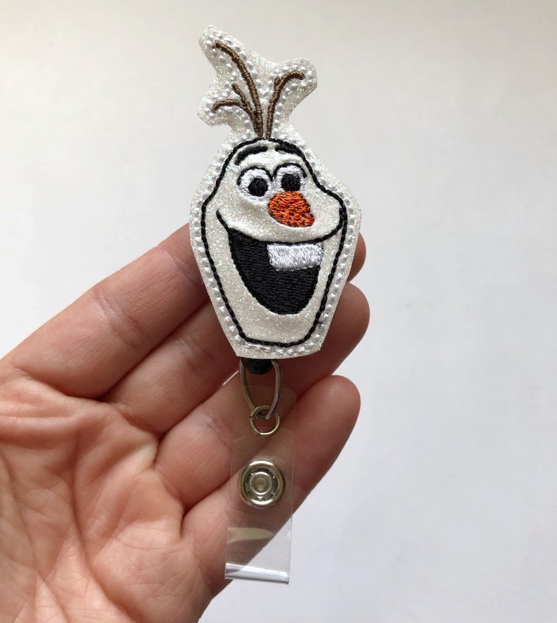 Olaf Badge Reel Name Badge Name Badge Holder Badge Clip - Etsy