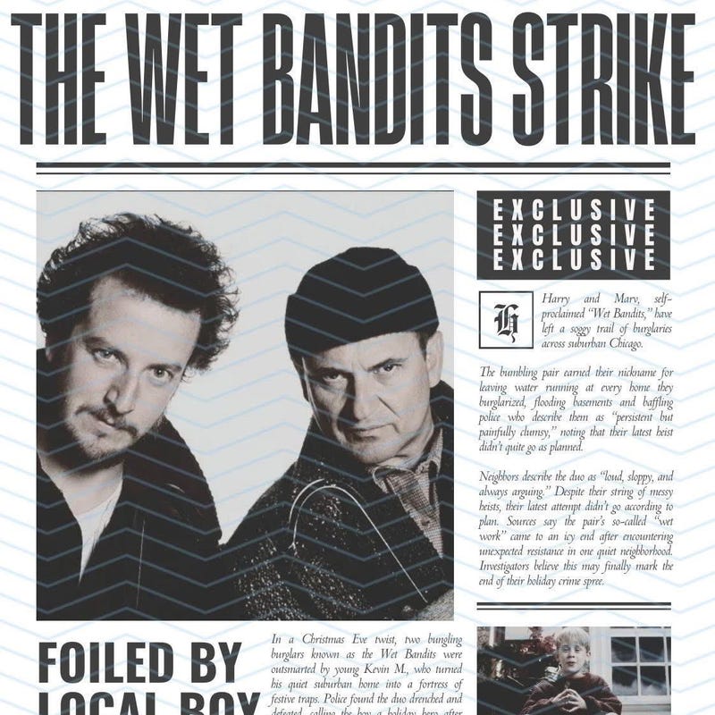 Wet Bandits Poster - Etsy