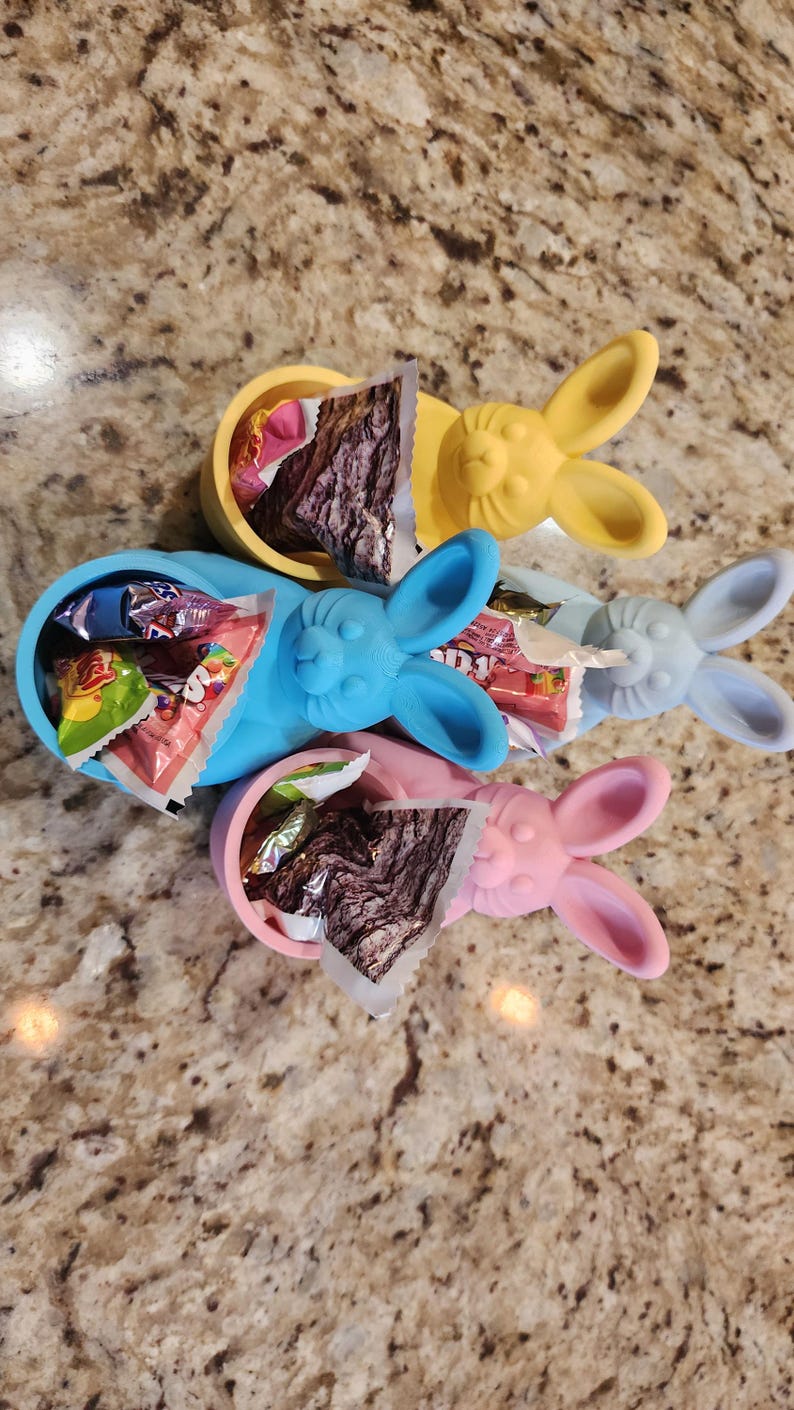 3D Printed Easter Bunny Candy Holder: Pastel Party Favors - Etsy