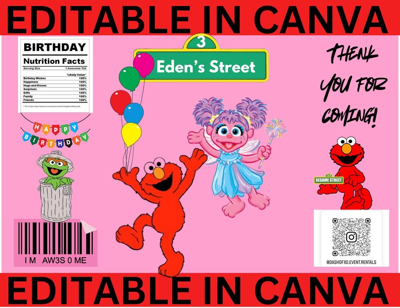 Elmo & Abby Chipbag - Etsy