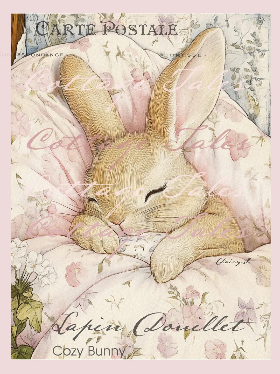 Cosy Bunny Lapin Douillet.hand Painted - Etsy