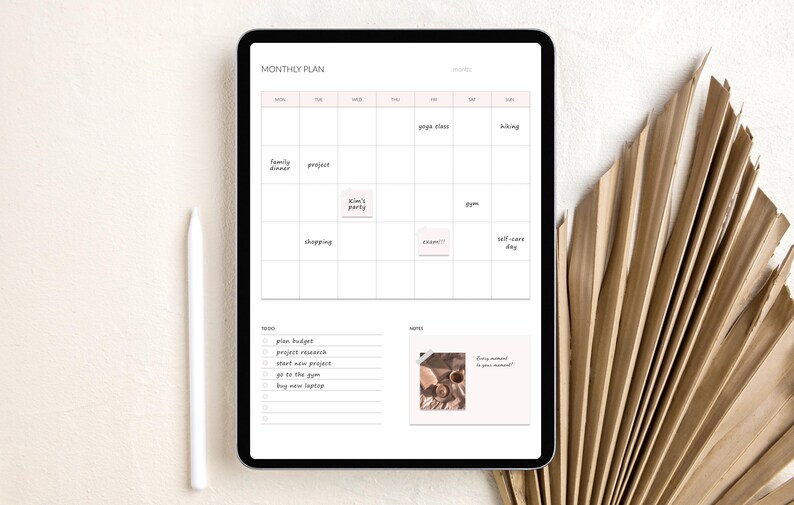 Daily, Weekly & Monthly PLANNER - Printable Digital Minimalist Aethetic ...